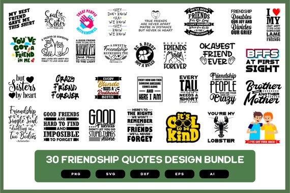 Friendship Quotes Friendship Quotes Design Bundle | Etsy