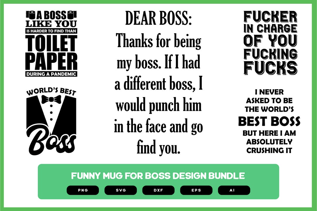 Funny Design for Boss | Funny Boss Design Bundle | Funny Boss Design ...