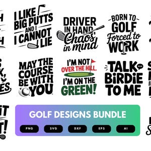 Golf SVG Bundle | Funny Golfer Clipart, Golf Life Quote Cut Files for ...