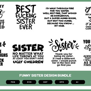 Funny Sister Design Bundle Funny Sister Funny Sister SVG - Etsy