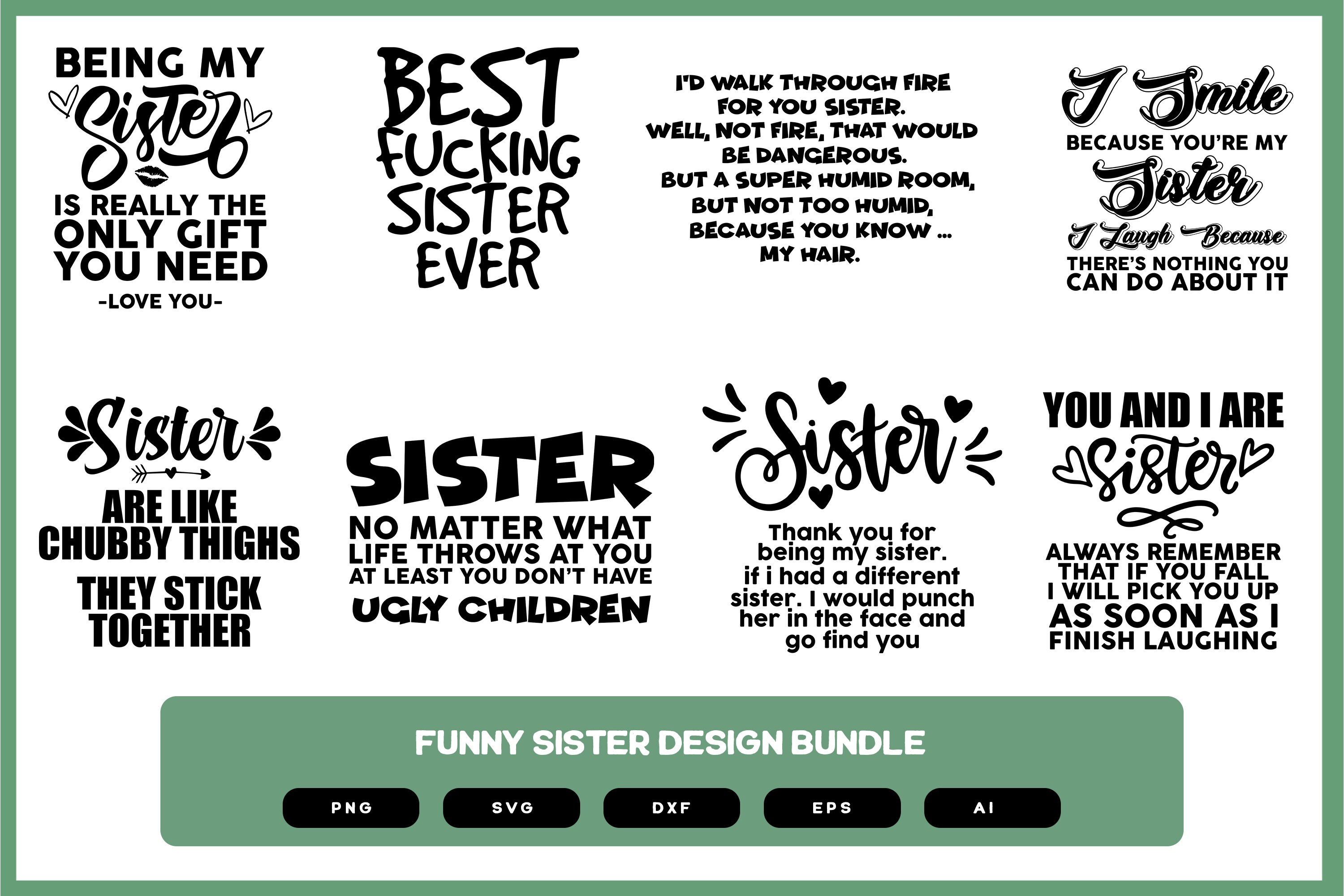 Funny Sister Design Bundle Funny Sister Funny Sister SVG - Etsy