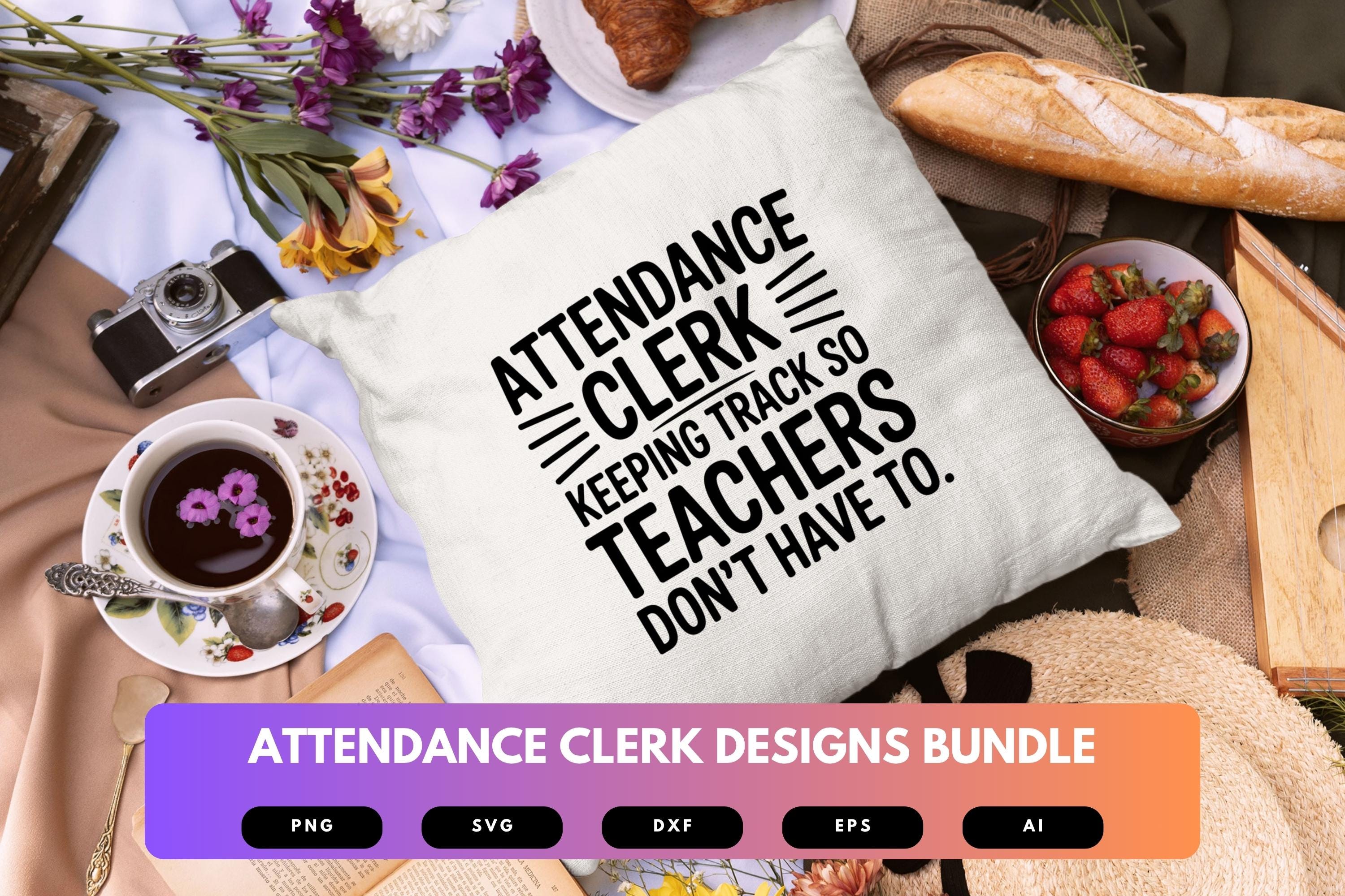 Attendance Clerk SVG Bundle | School Office Clipart, Staff Silhouette ...
