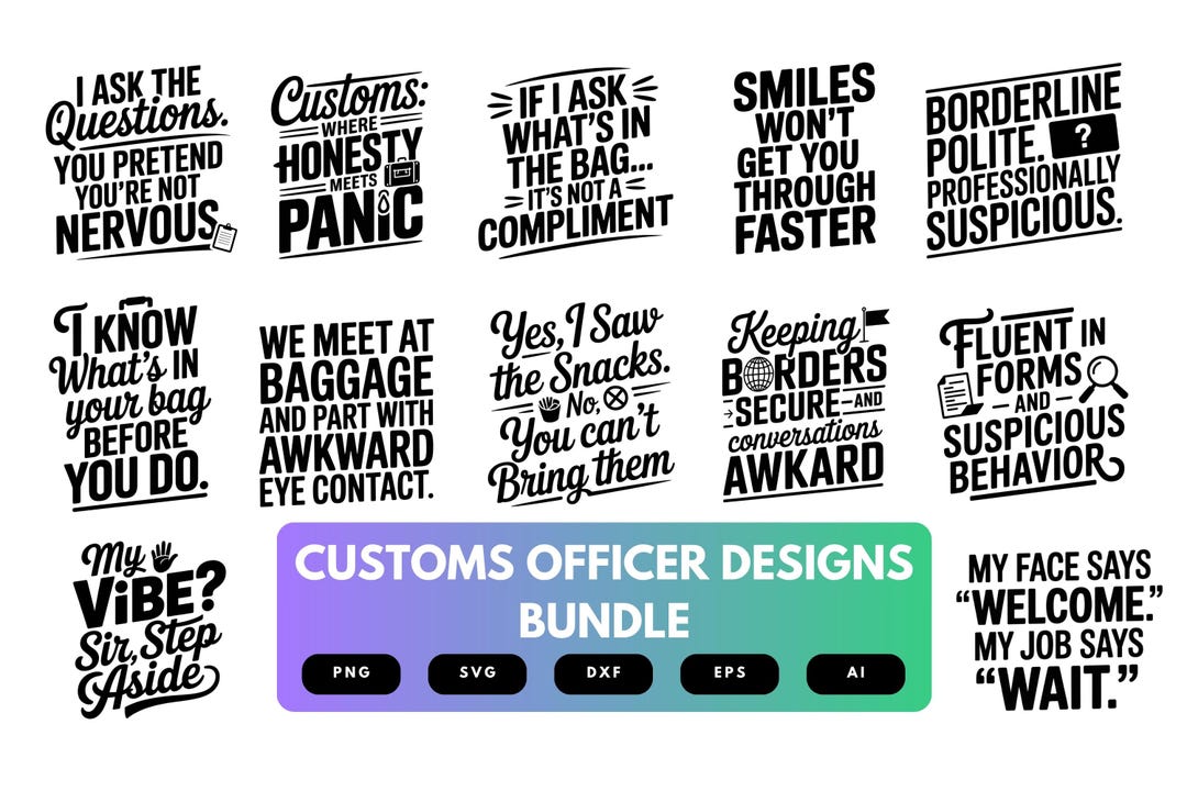 Customs Officer SVG Bundle | Border Security Clipart, Law Enforcement ...
