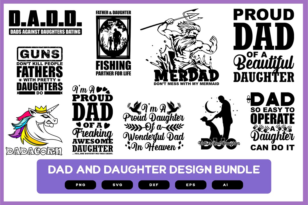 Dad and Daughter Design Bundle | Dad and Daughter Shirts | Dad and ...