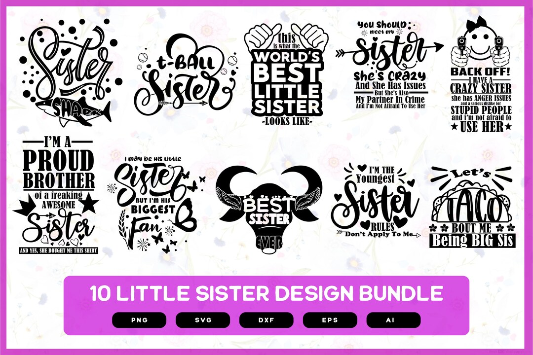 Little Sister Little Sister SVG Little Sister PNG Little Sister Shirt ...