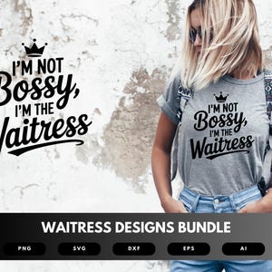 Waitress SVG Bundle | Restaurant Service Clipart, Waitstaff Quote Cut ...
