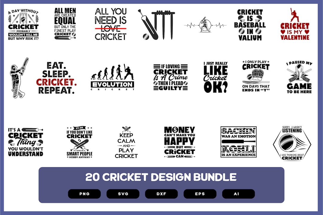 Cricket Shirt Design Bundle | Cricket Design Shirt | Cricket Mug Design ...