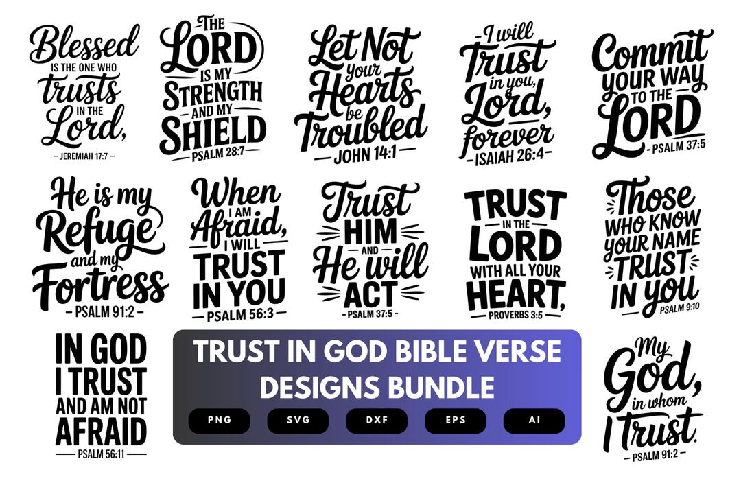 Trust in God SVG Bundle | Bible Verse Cut Files, Christian ...