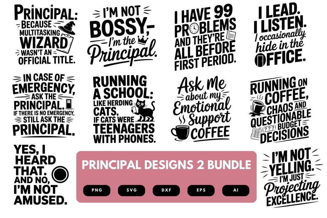 Principal SVG Bundle | School Leader Clipart, Educational Staff ...