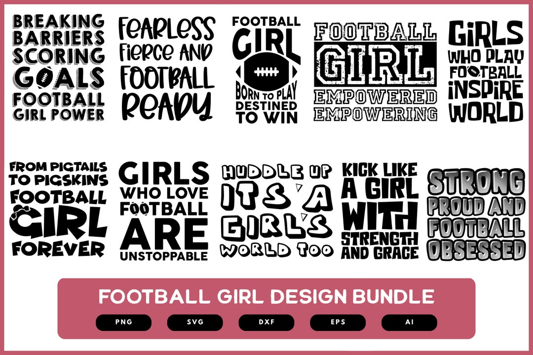 Football Girl SVG Design Bundle | Football Girl SVG | Football Girl ...