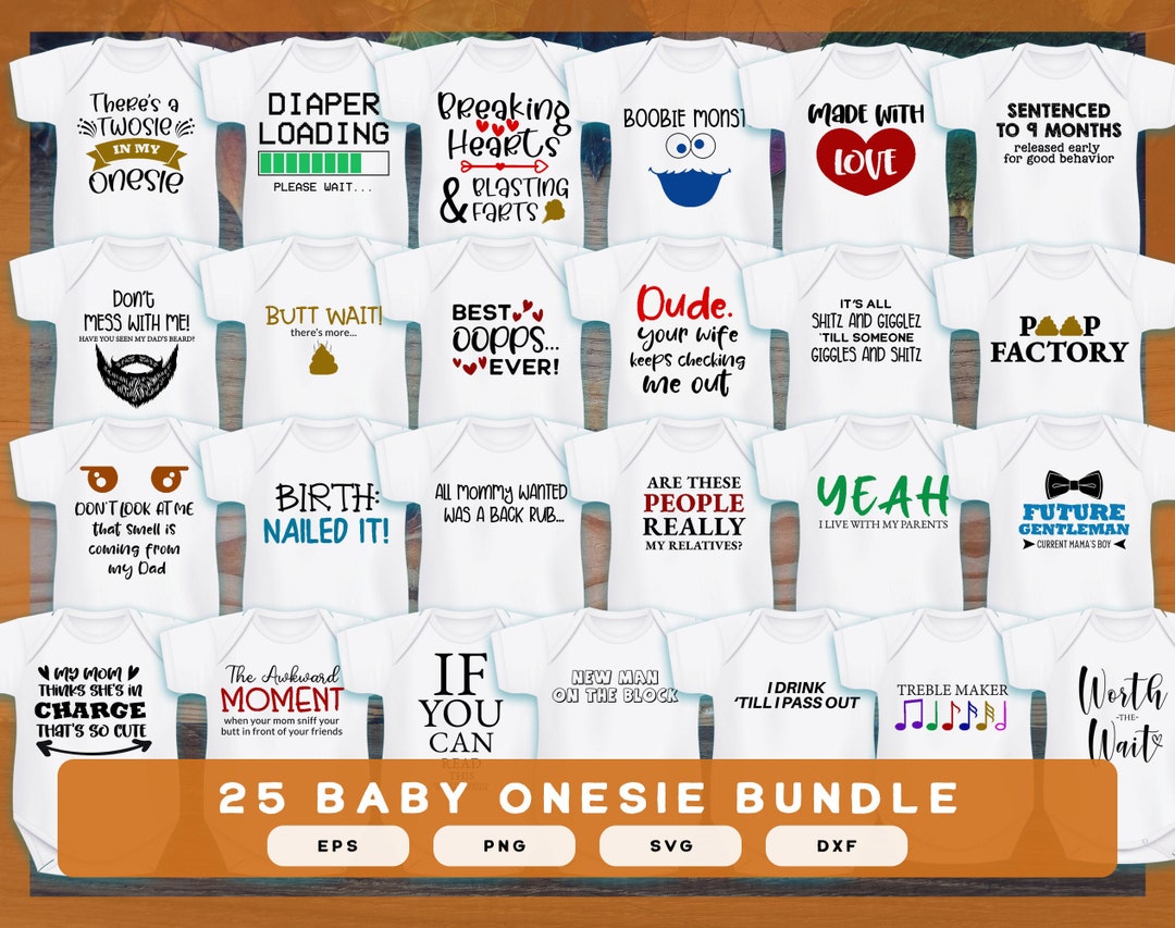 Onesie Designs SVG | Funny Onesie Designs SVG Vinyl | Baby Onesie ...