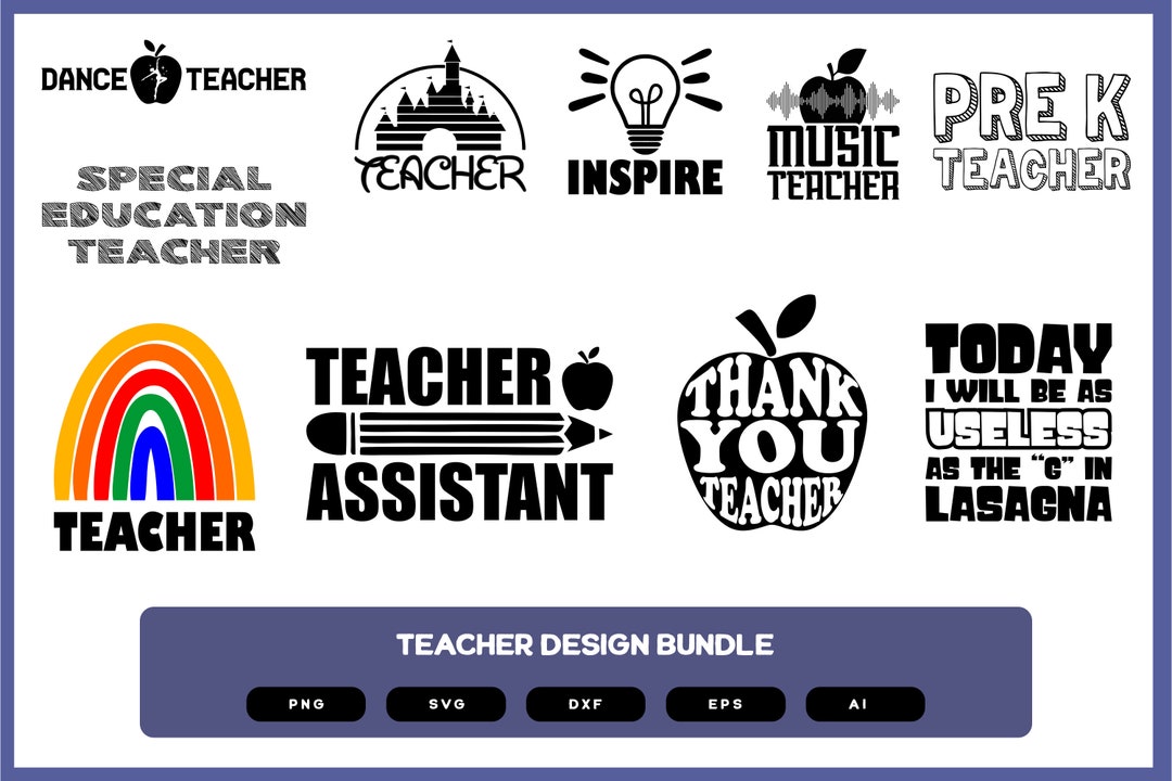 Teacher Design Bundle Teacher Quotes Teacher SVG Teacher - Etsy