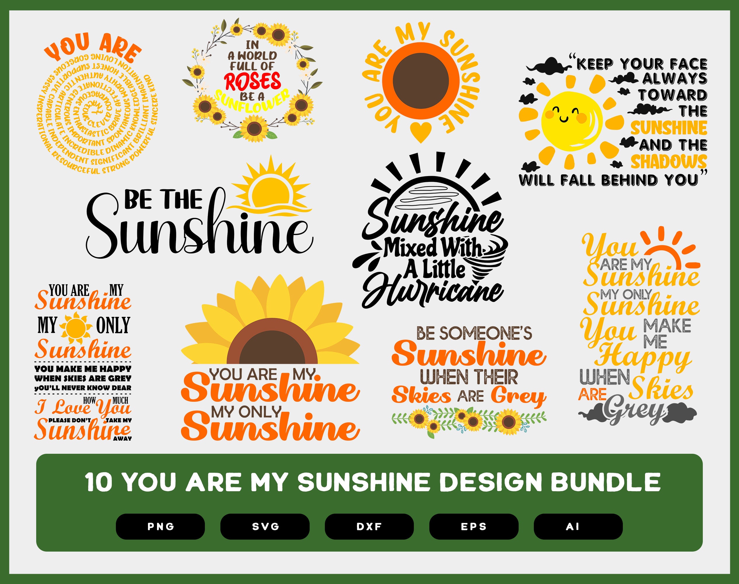 You Are My Sunshine SVG Sunshine SVG Free Hello Sunshine - Etsy