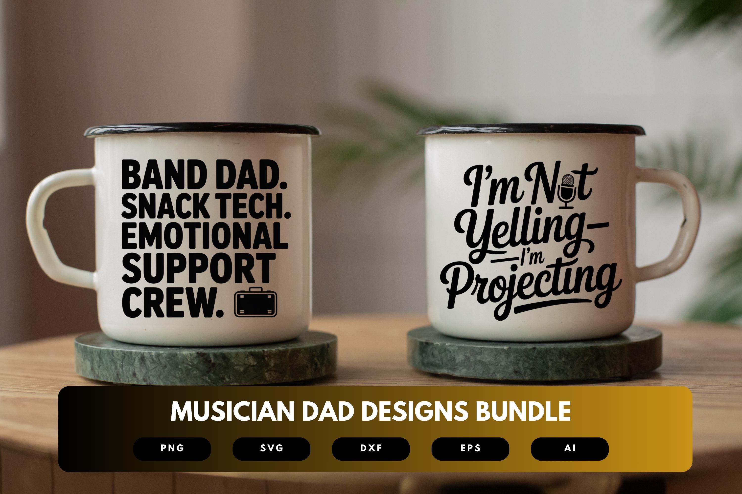 Musician Dad SVG Bundle | Musical Clipart, Band Silhouette Cut Files ...