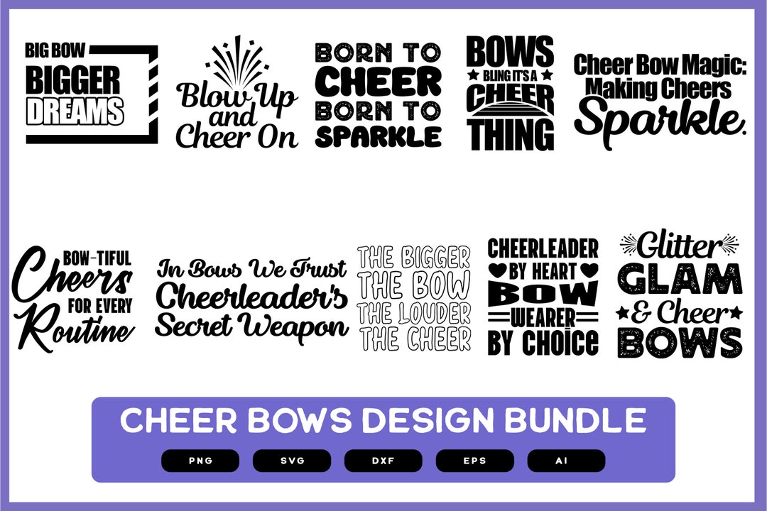 Cheer Bows SVG Design Bundle Bows Cheerleader Cheer Bows Shirts Cheer ...
