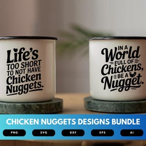 Chicken Nugget SVG Bundle | Funny Food Clipart, Fast Food Silhouette ...