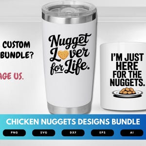 Chicken Nugget SVG Bundle | Funny Food Clipart, Fast Food Silhouette ...