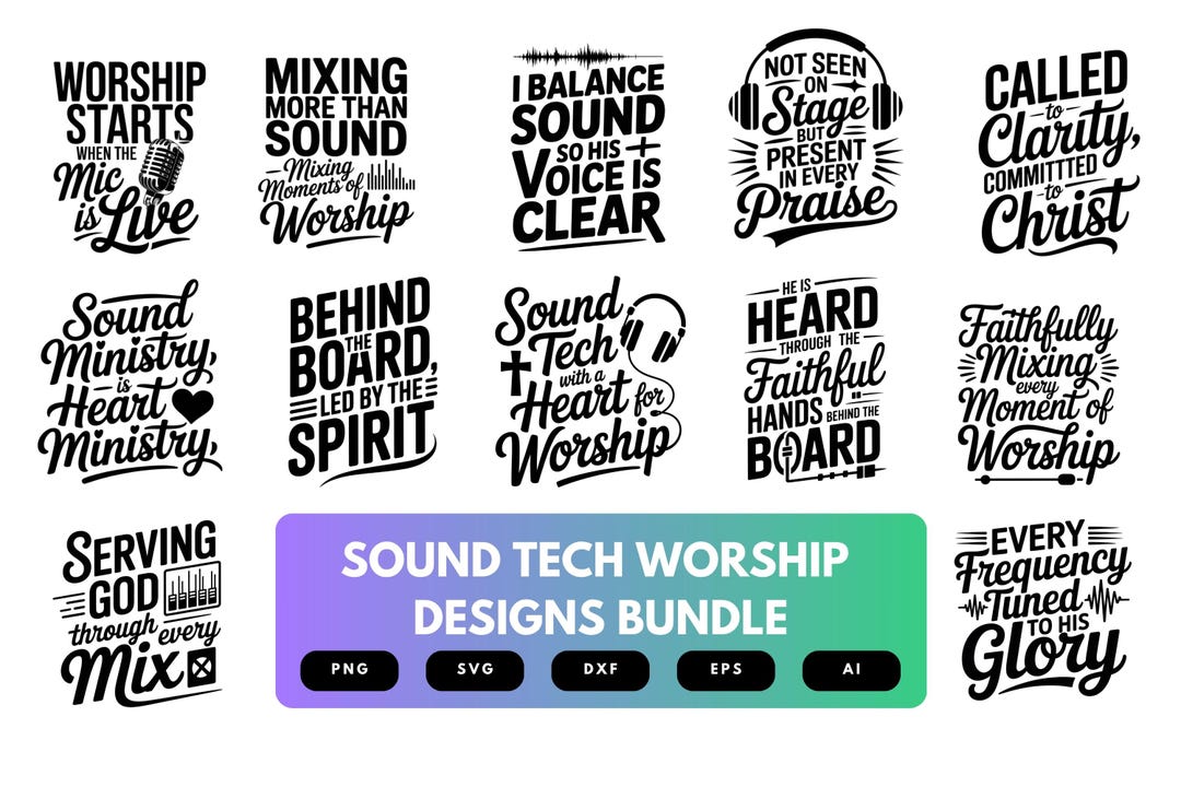 Sound Tech SVG Bundle | Worship Audio Technician Clipart, Church Sound ...
