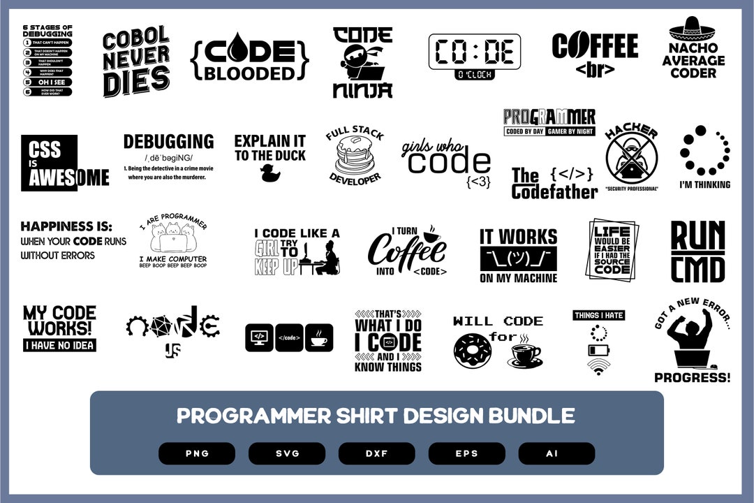 Programmer Shirt Design Bundle | Programmer Shirt SVG | Programmer ...