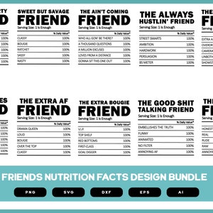 Friends Nutrition Facts Design Bundle | Friends Nutrition Facts Shirt ...