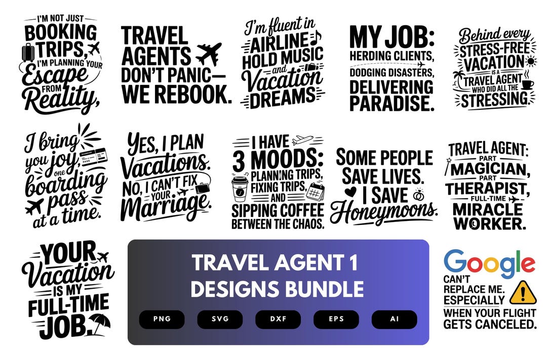 Travel Agent SVG Bundle | Vacation Planner Clipart, Travel Silhouette ...