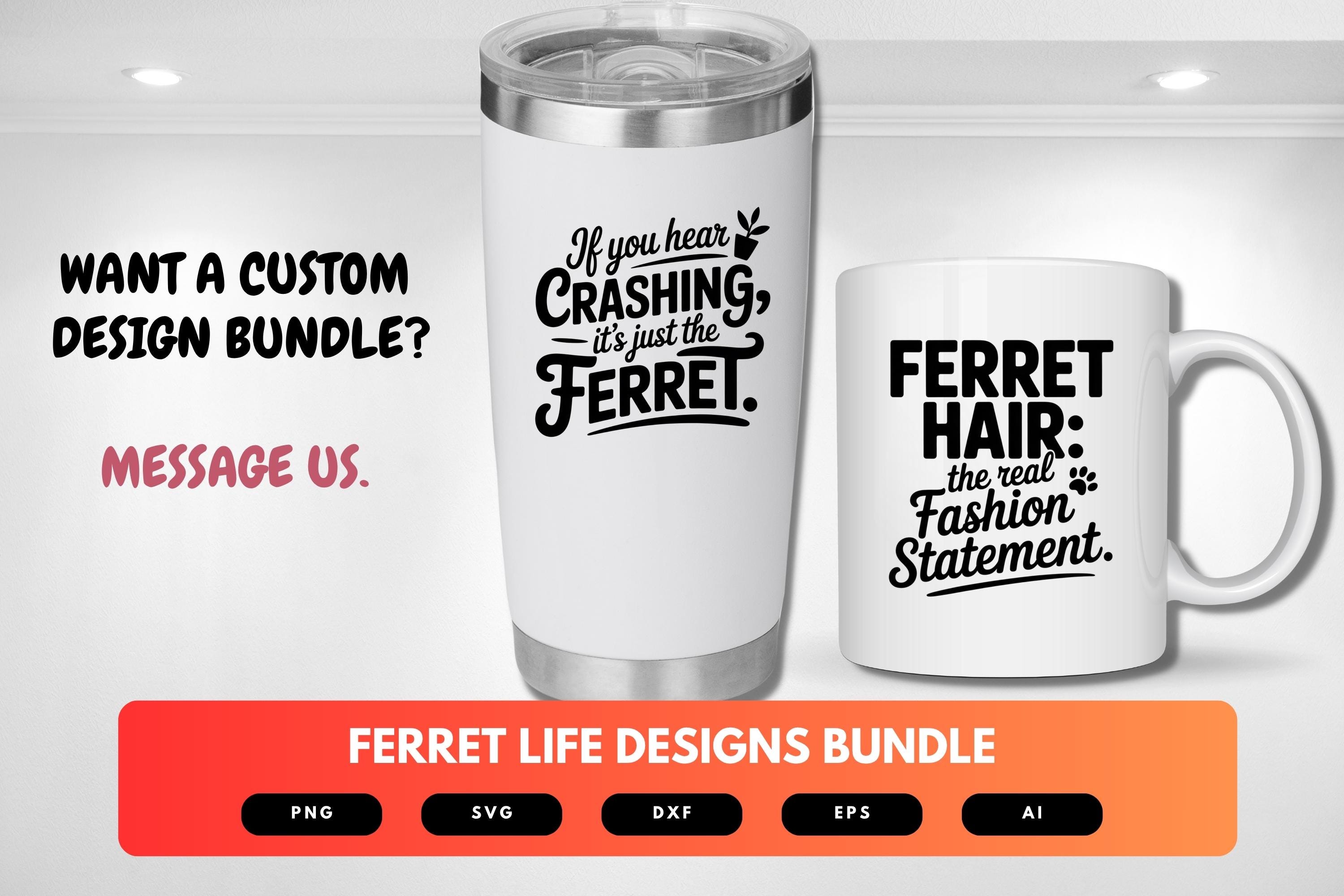 Ferret Life SVG Bundle | Cute Ferret Clipart, Pet Ferret Silhouette Cut ...