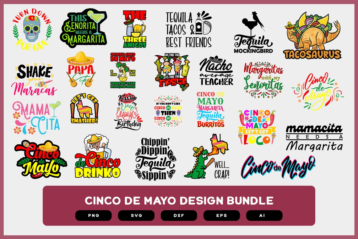 Cinco De Mayo Design Bundle Cinco De Mayo Design Shirts - Etsy