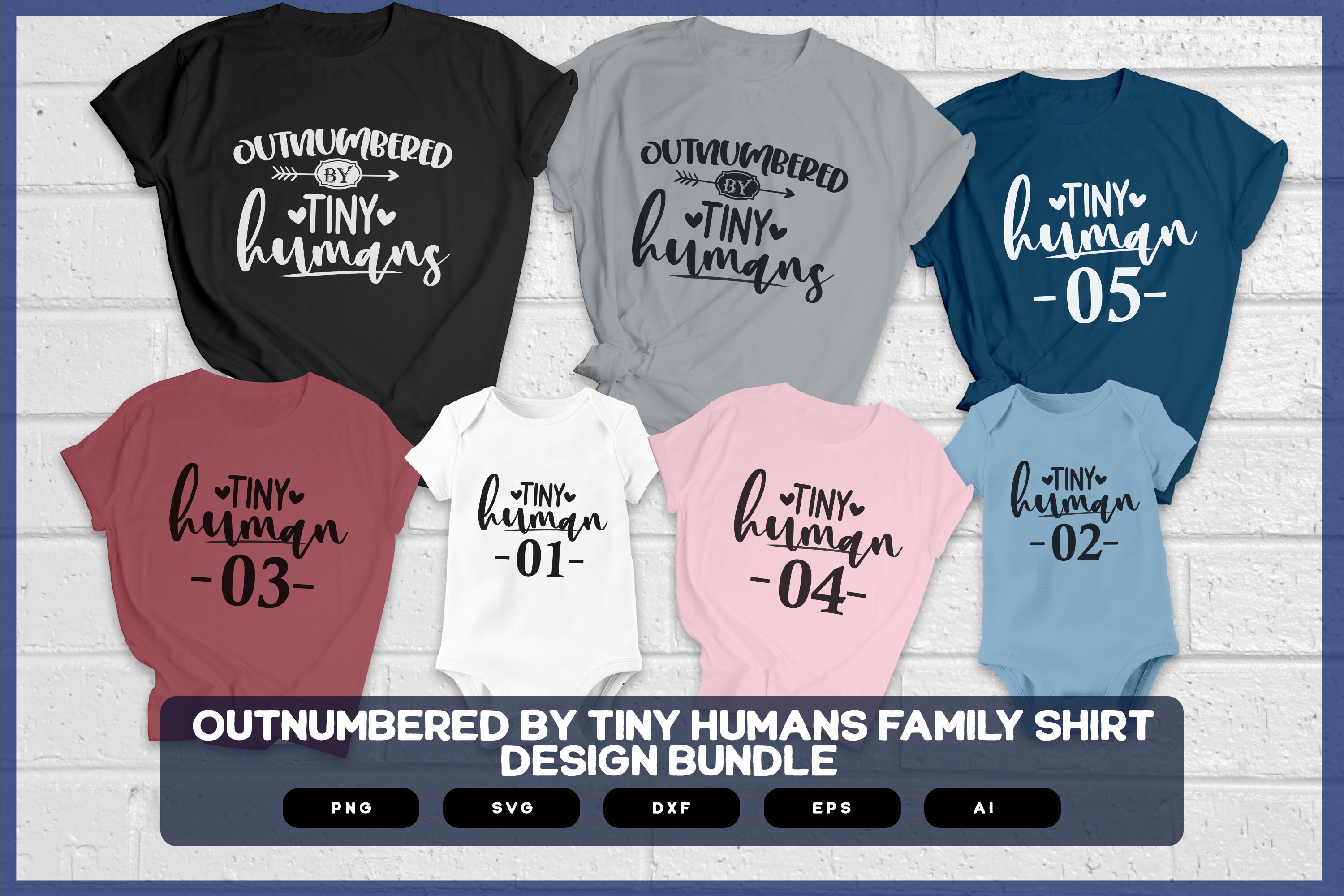 Out Numbered by Tiny Humans Family Design Bundle Tiny Humans - Etsy