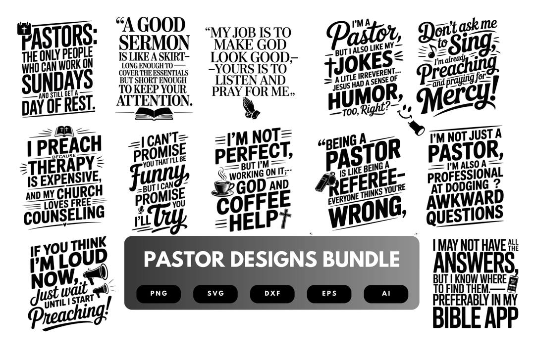 Pastor SVG Bundle | Faith Quotes, Christian Church Cut Files for Cricut ...