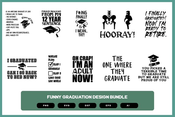Funny Graduation Design Bundle Funny Graduation Funny | Etsy
