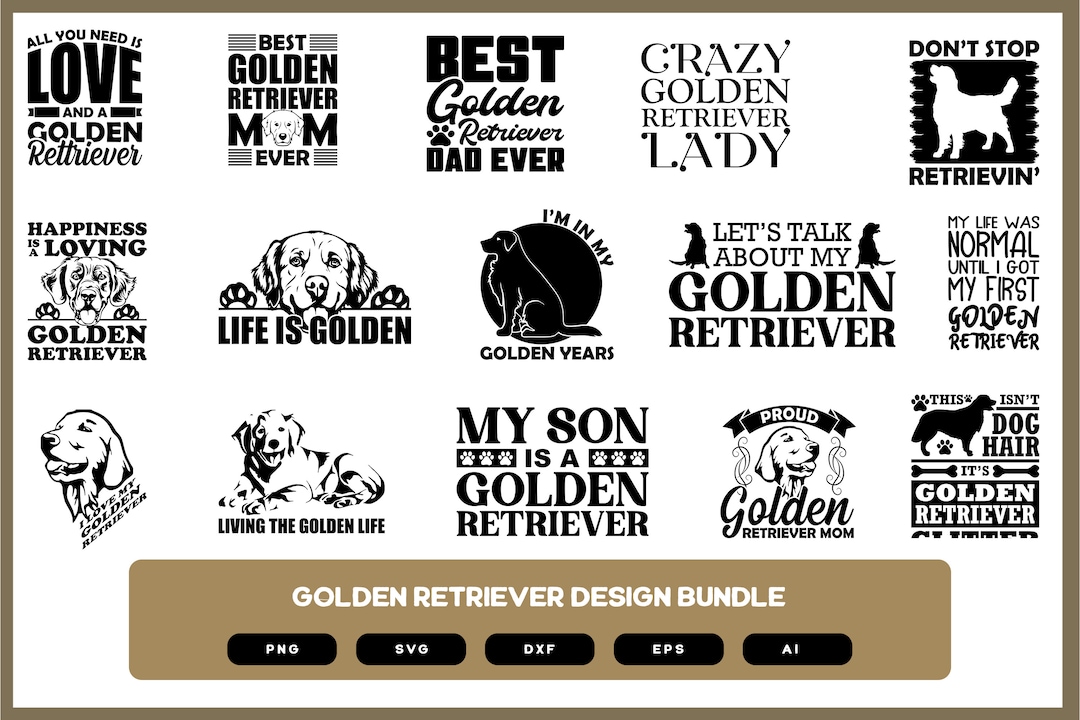 Golden Retriever Design Bundle | Golden Retriever SVG | Golden ...