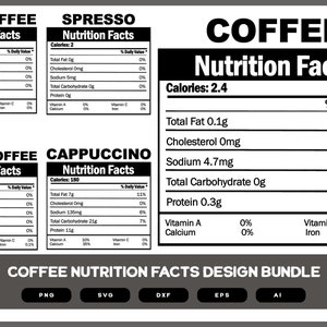 Coffee Nutrition Facts Design Bundle | Coffee Shirts | Coffee Shirts ...