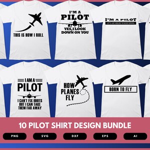 Pilot Shirt Design Bundle | Pilot Shirt SVG | Pilot PNG | Pilot Funny ...