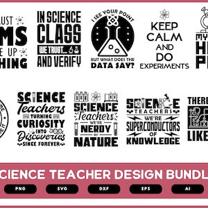 Science Teacher Design Bundle | Funny Science Teacher | Science Teacher ...