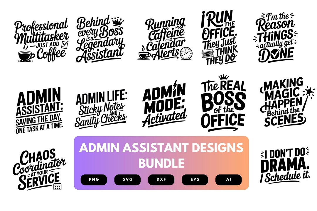 Admin Assistant SVG Bundle | Office Job Clipart, Secretary , Admin Life ...