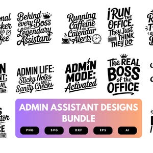 Admin Assistant SVG Bundle | Office Job Clipart, Secretary , Admin Life Cut Files for Cricut ...
