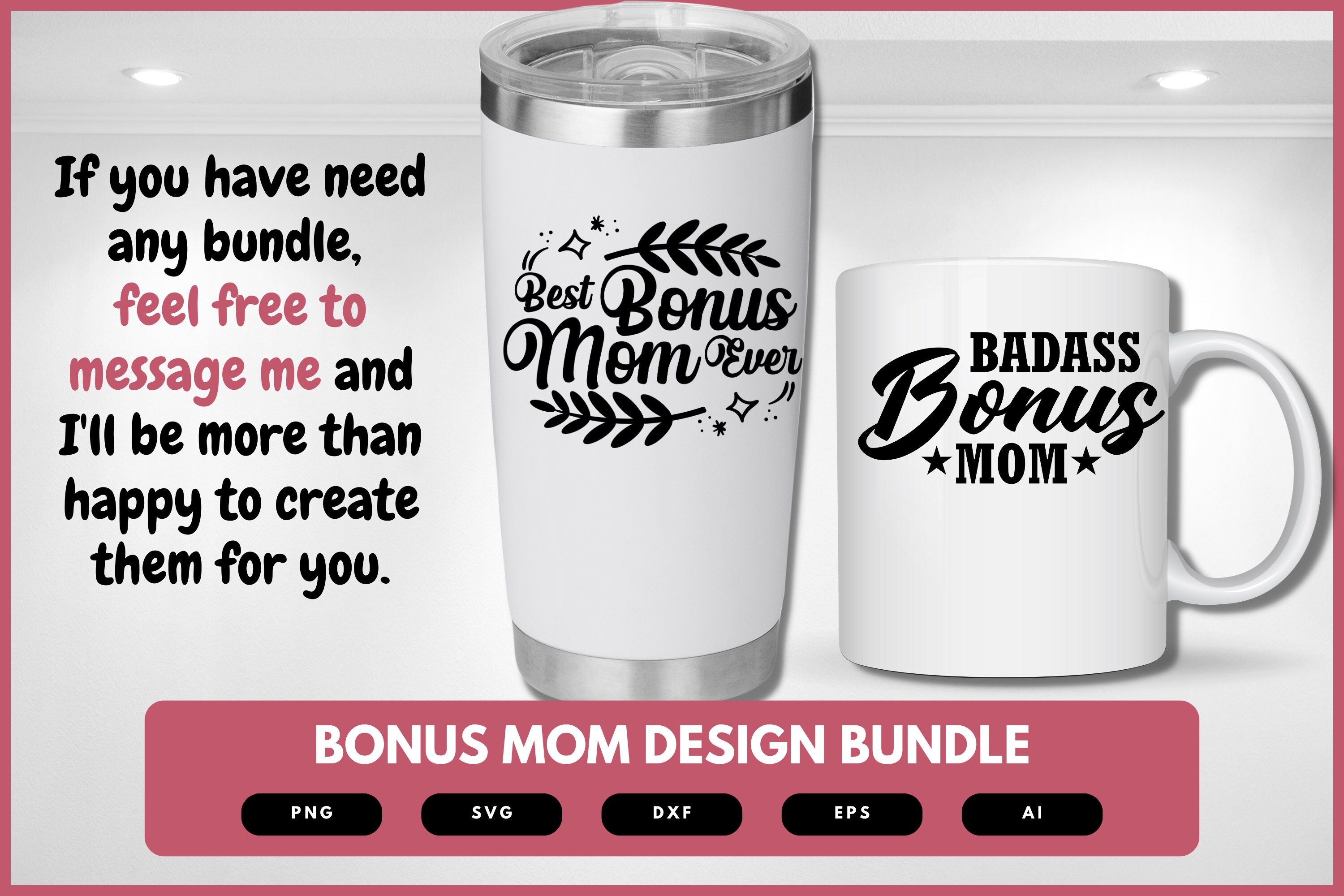 Bonus Mom Design Bundle | Bonus Mom Design SVG | Bonus Mama | Bonus Mom ...