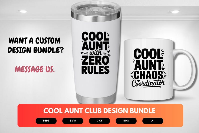 Cool Aunt Club SVG Bundle | Funny Aunt Quotes Clipart, Family Humor Cut ...