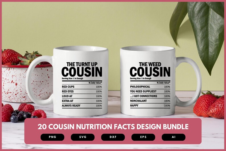 Cousin Nutrition Facts Design Bundle Cousin Nutrition Design - Etsy
