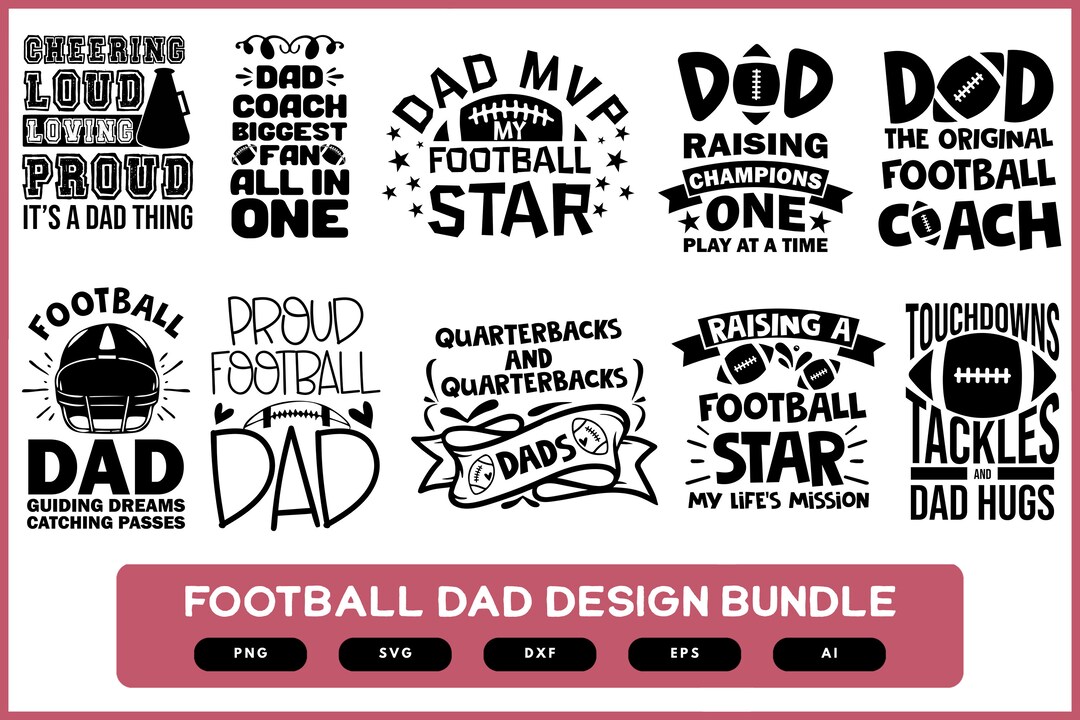 Football Dad SVG Design Bundle | Football Dad Cancer SVG | Dad Football ...