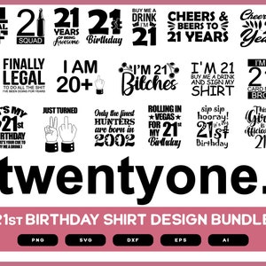 21st Birthday Shirts Design Bundle | 21st Birthday Saying | Senior ...