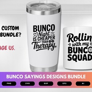 Bunco SVG Bundle | Funny Dice Game Sayings, Party Clipart & Cricut Cut ...