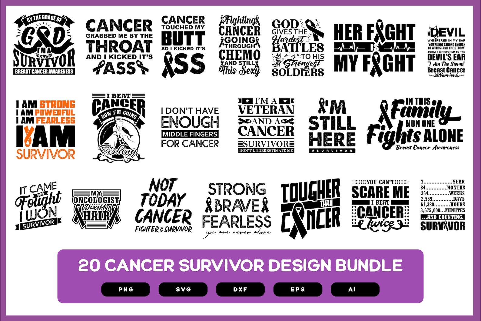 Cancer Survivor | Cancer Survivor Design Bundle | Cancer Survivor ...