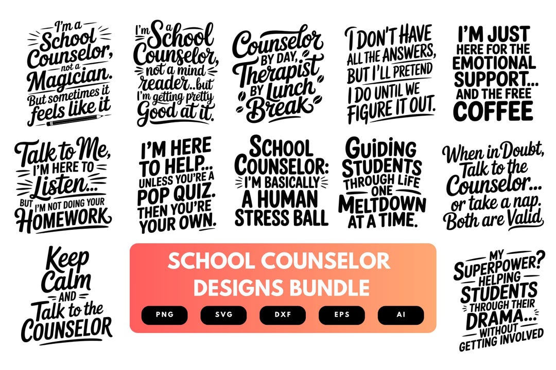 School Counselor SVG Bundle | Motivational Quotes , Education Cut Files ...