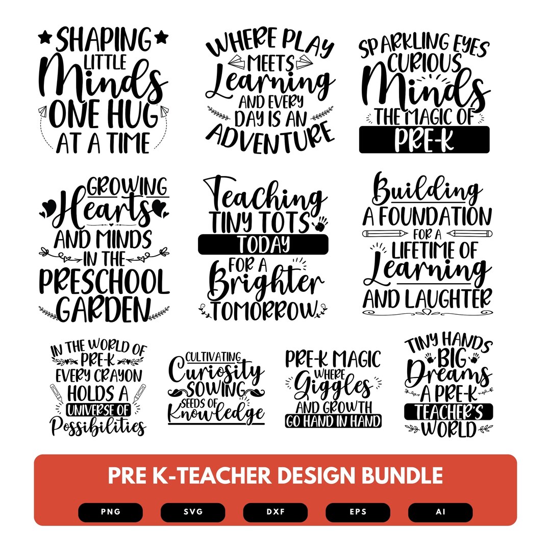 Pre-k Teacher SVG | Teacher Cut Files | Early Childhood Designs ...