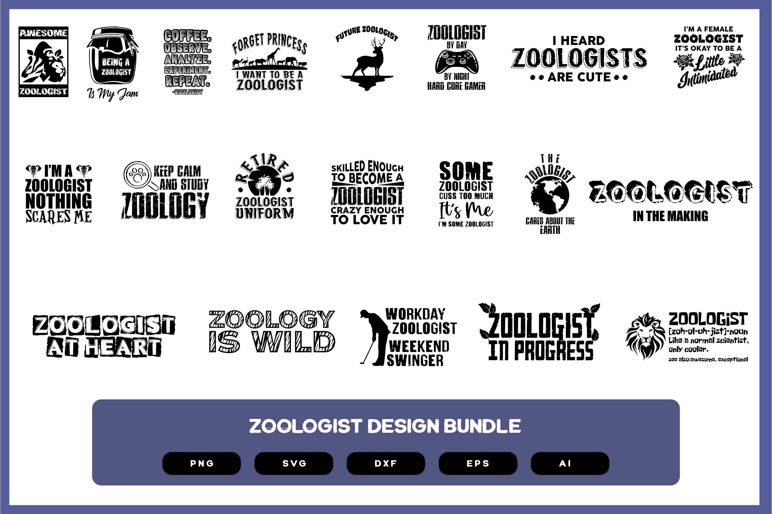 Zoologist Design Bundle Zoologist Funny Shirt Zoologist - Etsy