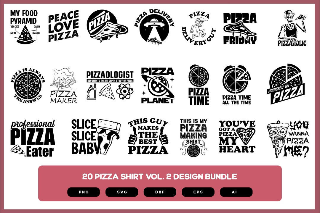 Pizza Design Bundle Vol. 2 | Pizza Shirt Design | Pizza Mug Design - Etsy