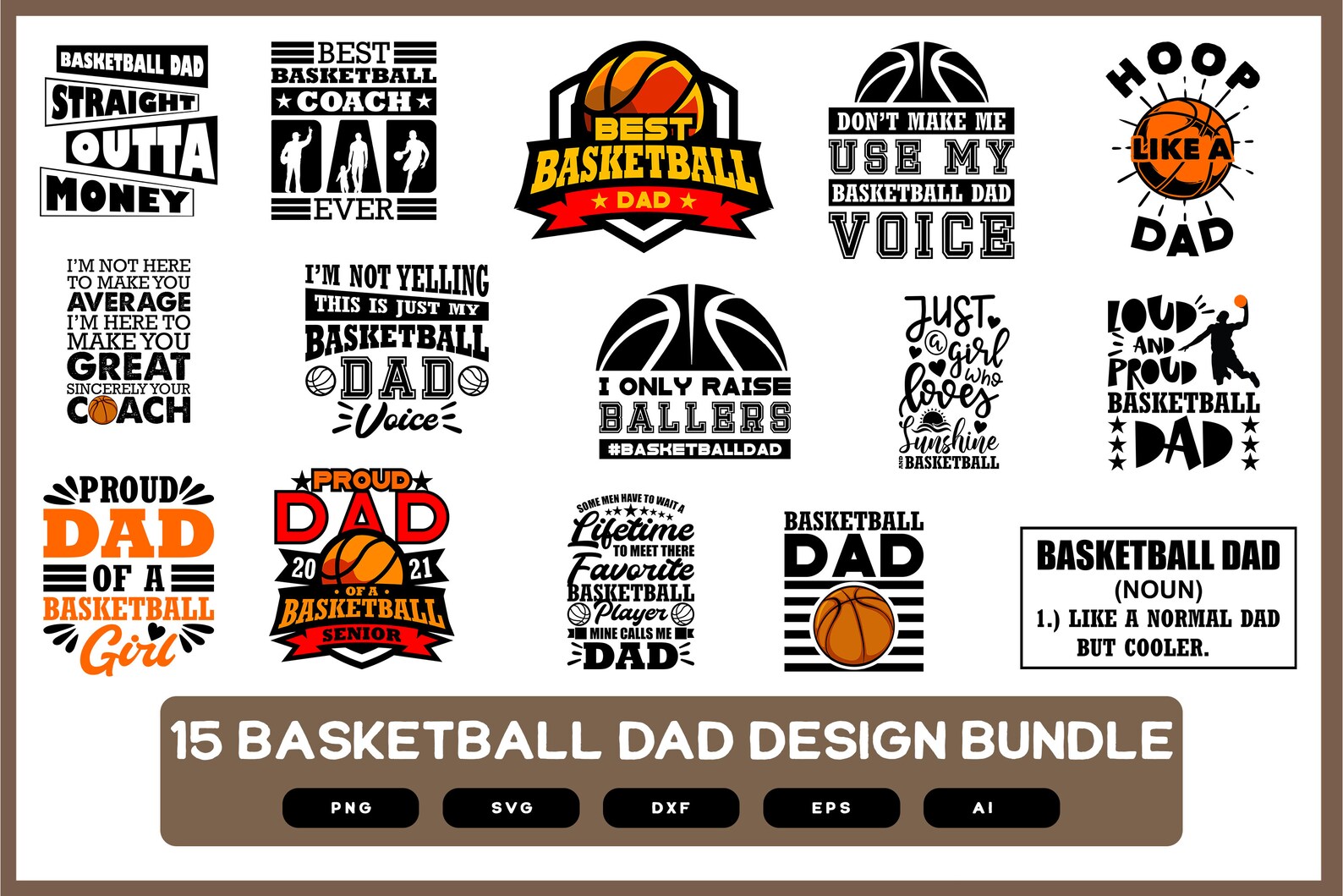 Basketball Dad Design Bundle Basketball Dad Basketball Dad | Etsy