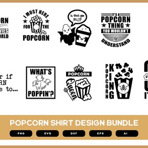 Popcorn Design Bundle Popcorn Shirt Design Popcorn Design - Etsy