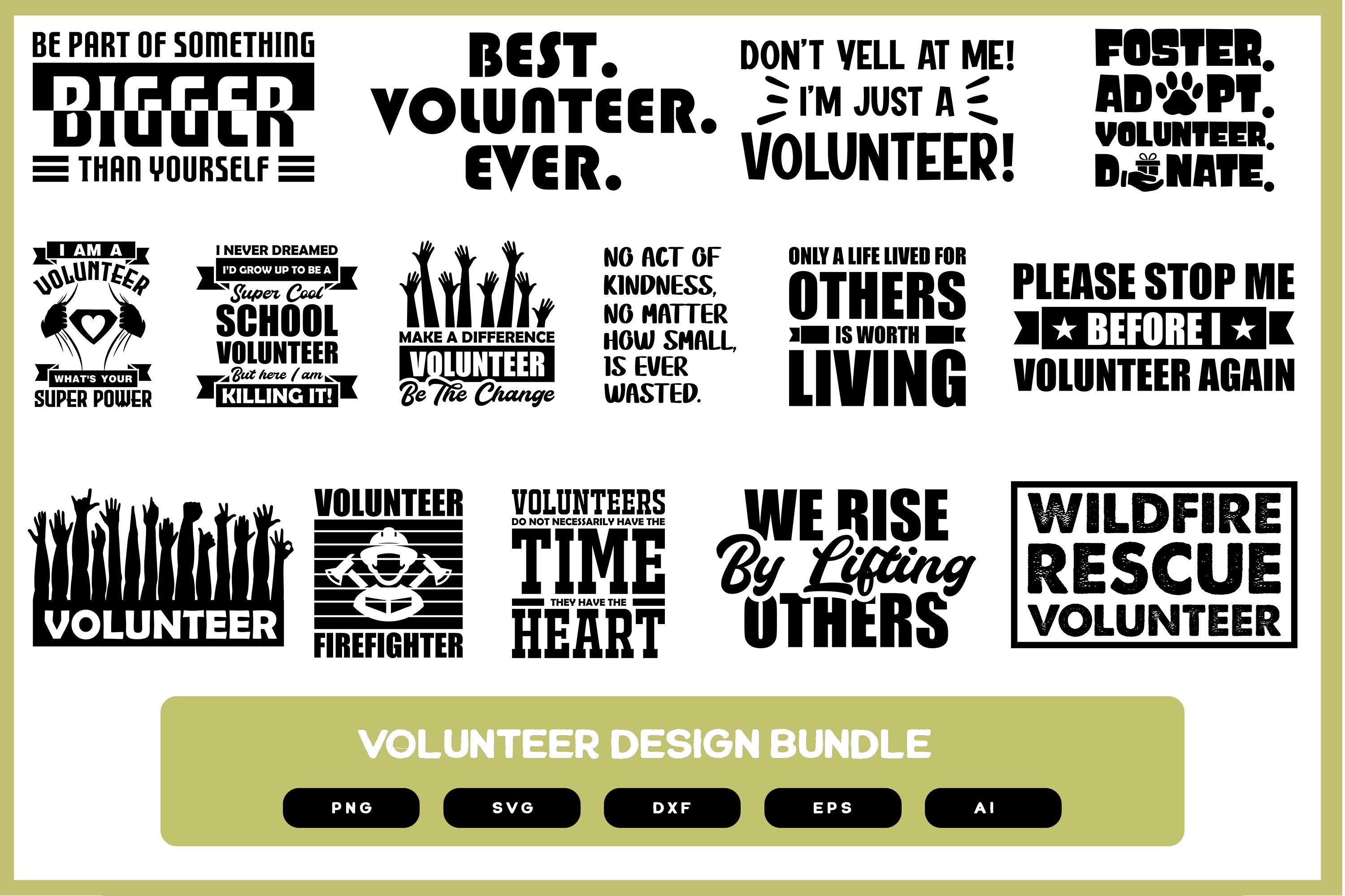 Volunteer Design Bundle Volunteer SVG Volunteer Shirt - Etsy
